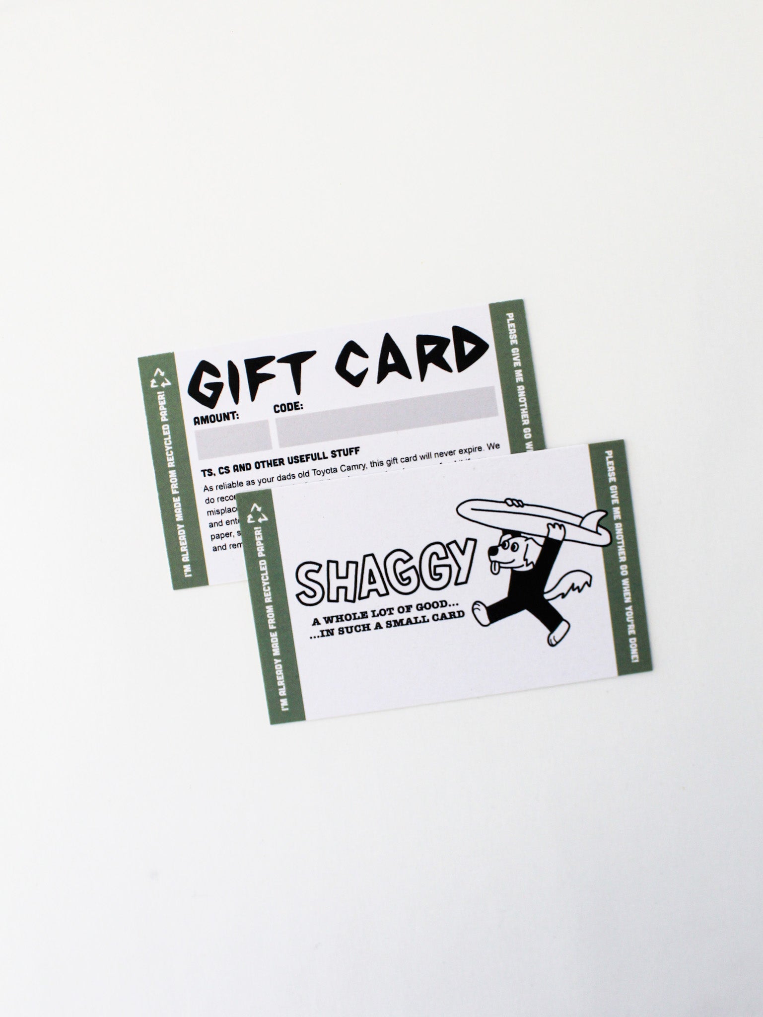 PHYSICAL GIFT CARD – Shaggy